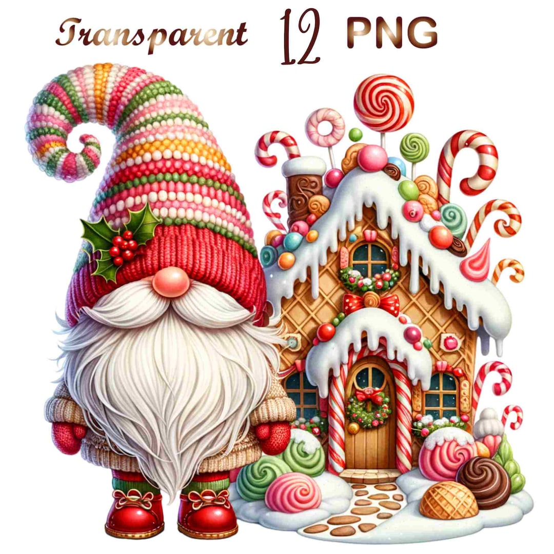 12 Gnome Christmas, Candyland Clipart, Gnome Christmas Clipart, Gnome ...