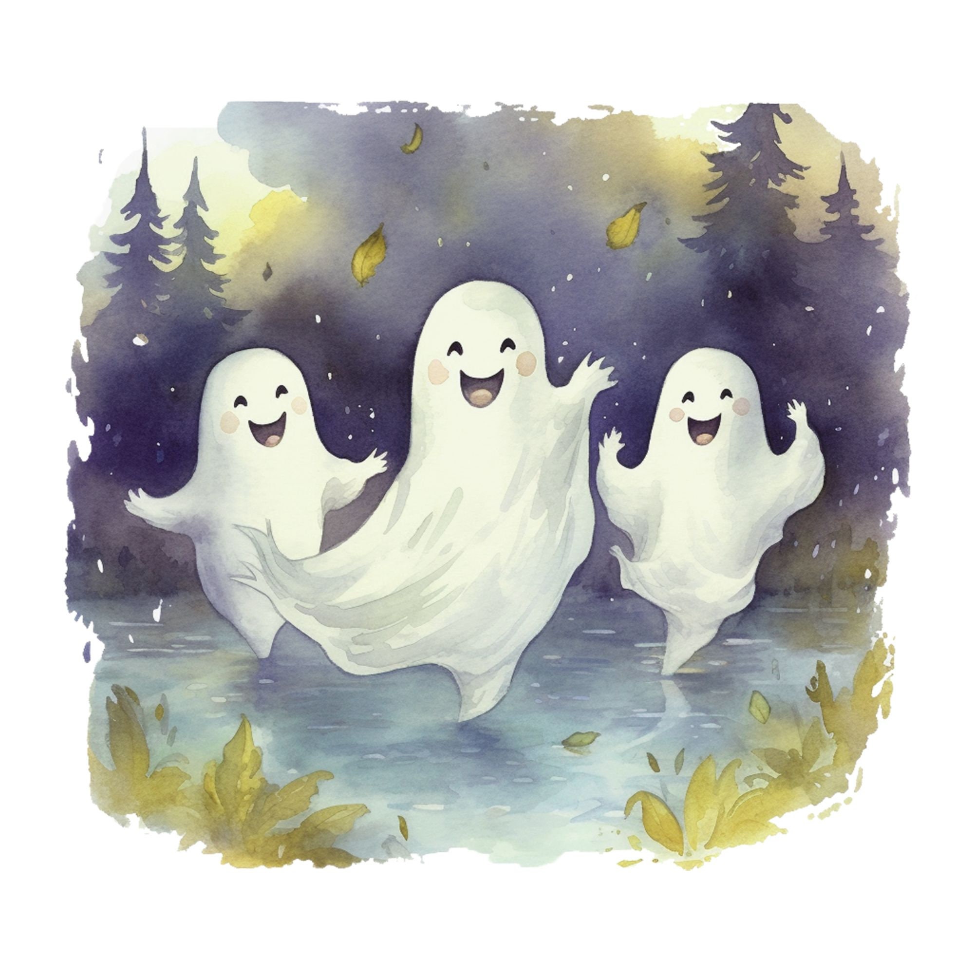 10 Halloween Clipart PNG, Ghost Clipart PNG, Ghost PNG, Commercial Use ...