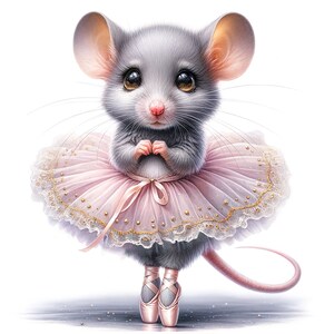 21 JPG Little Mouse Ballerinas Clipart Bundle, Cute Mouse Ballet ...