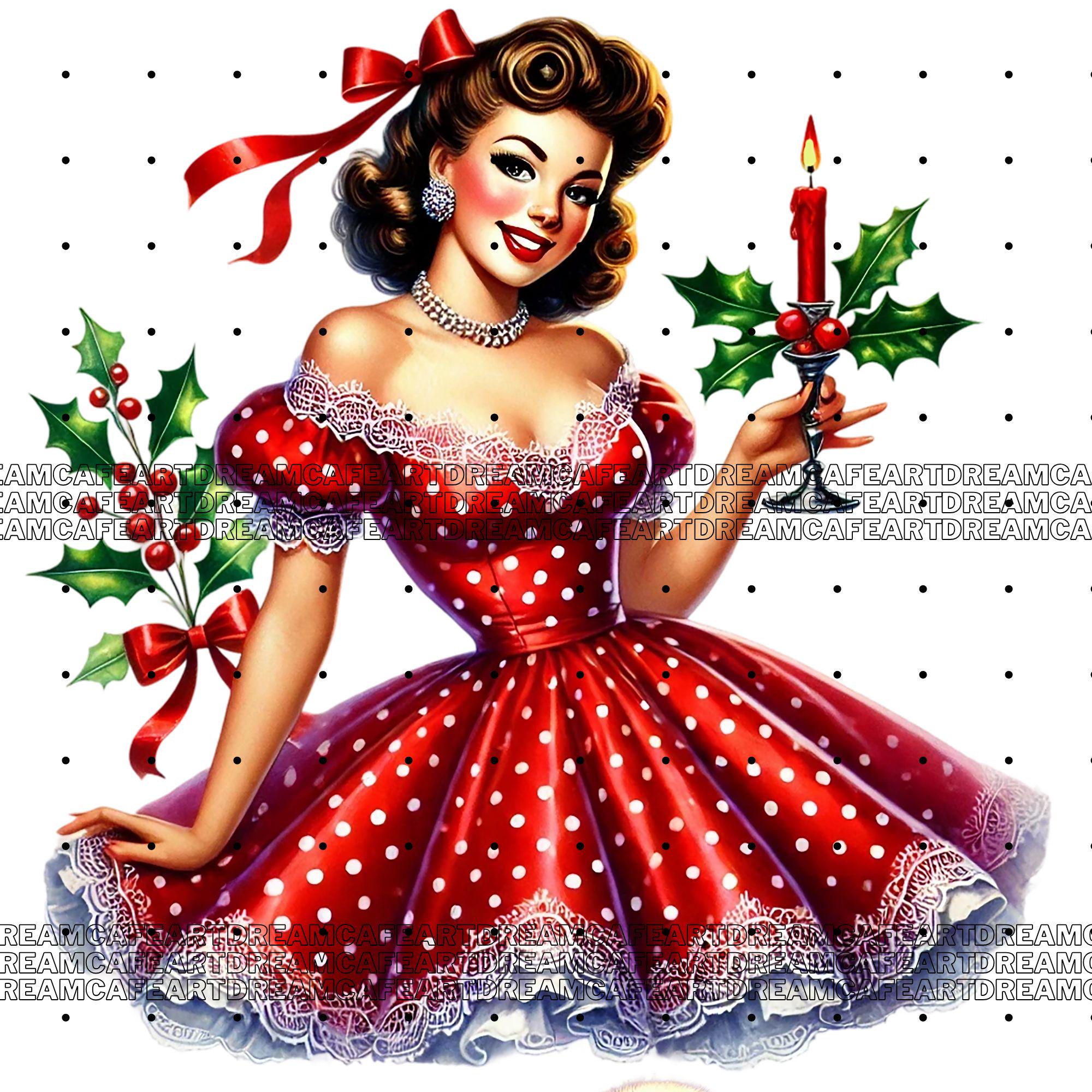 Rétro Christmas Clipart Bundle, 30 PNG Festive Vintage Clipart ...