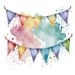 10 Watercolor Bunting Clipart,png, Birthday Party Clipart, Happy ...