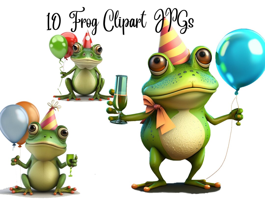 10 Frog Clipart Jpgs High Quality Digital Planner Paper - Etsy