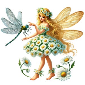 50 PNG, Daisy Fairy Clipart Bundle,cute Fairy,daisy Fairy Clipart ...