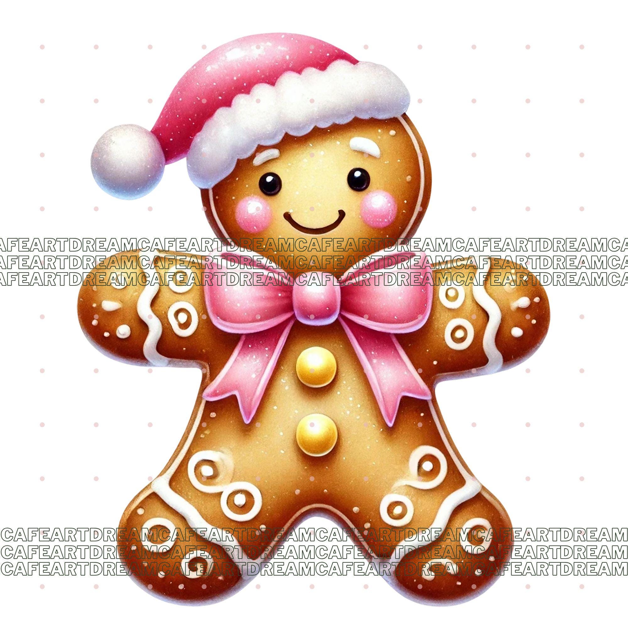 Pink Gingerbread Clipart Bundle, 90 Festive Cookie Graphics, Holiday ...