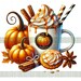 36 PNG Cozy Autumn Coffee, Fall Clipart for Crafts Prints, Pumpkin ...