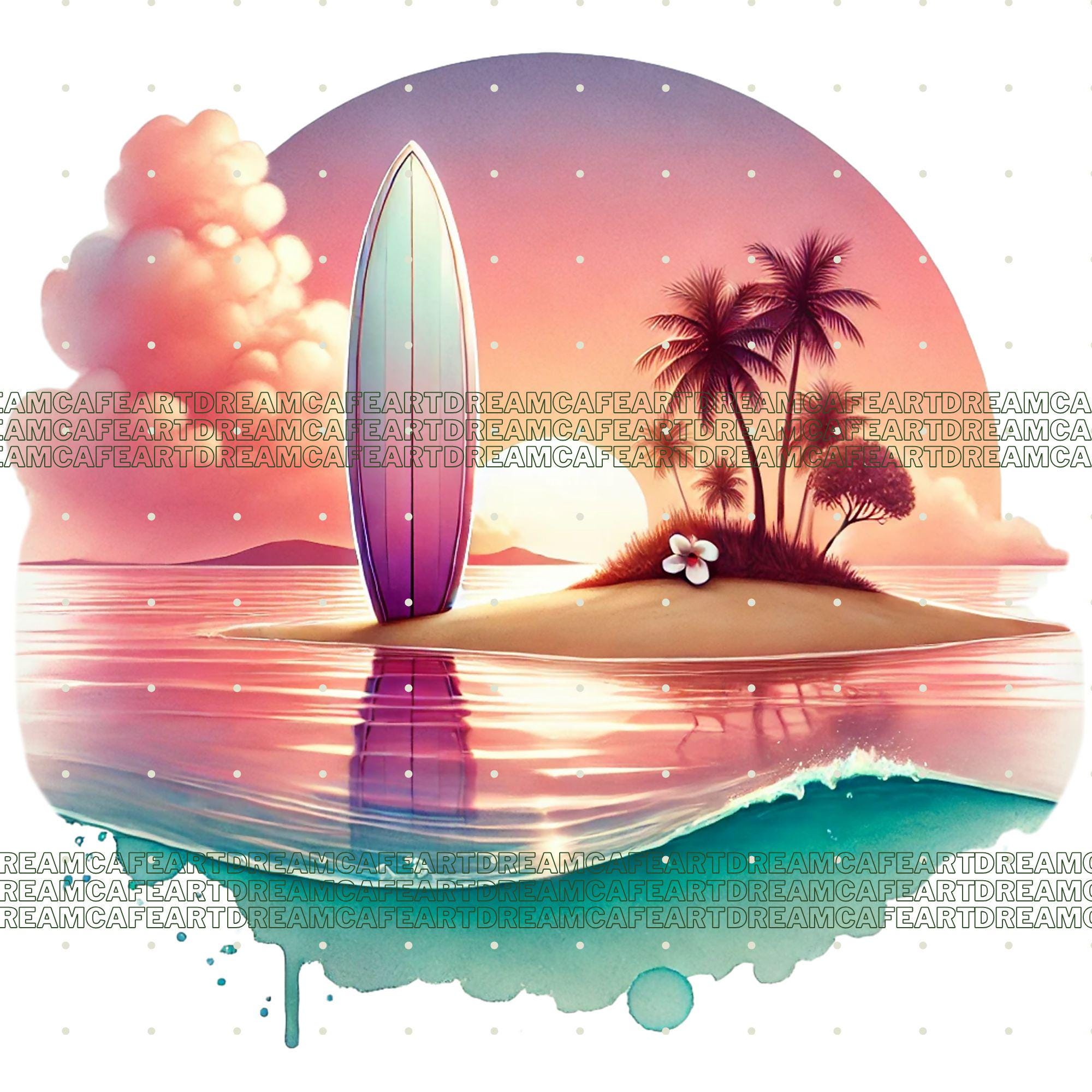 Surfboard Clipart 40 PNG | Aloha Surfing Graphics | Retro Hawaii Beach ...