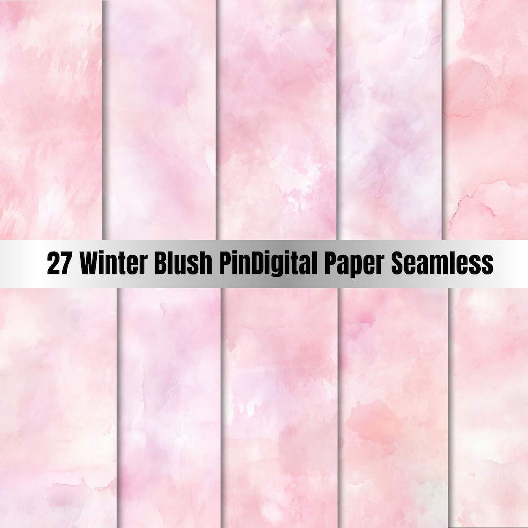 27 Seamless Watercolor Blush Digital Paper Pack,pink Repeating Pattern ...