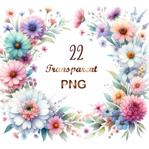 22 Boho Floral Border Png, Floral Border Clipart, Watercolor Floral ...