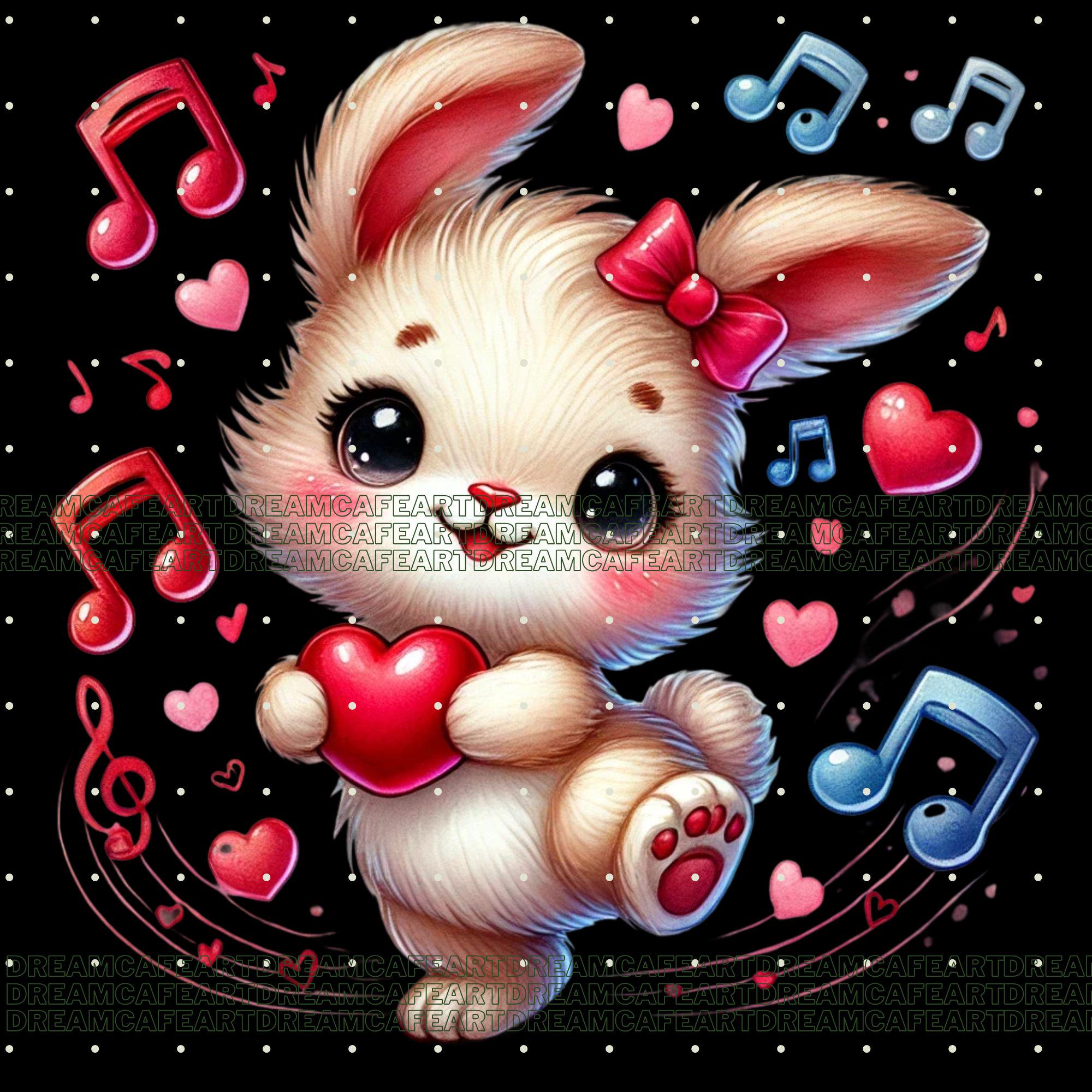 Valentine Bunny Clipart Bundle – 42 Cute Pngs Rabbits, Hearts, Roses ...