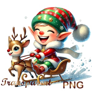 45 PNG, Christmas Elves Clipart Bundle, Cute Christmas Elves, Festive ...