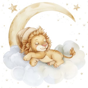 40 PNG, Watercolor Boho Sleepy Animals Clipart Bundle, Animals Bundle ...