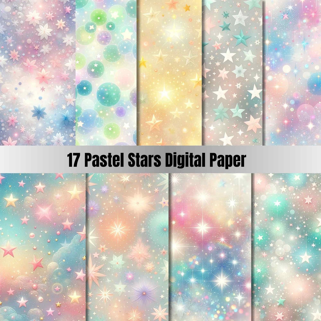 17 Printable Stars Digital Paper,jpgs,stars Background,birthday Digital ...