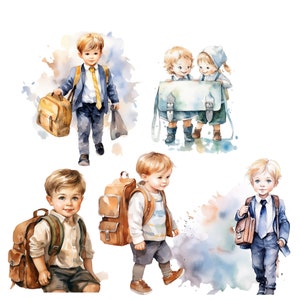 41 Watercolor Back to School Clipart Jpgs, Copy, Digital Planner, Paper ...