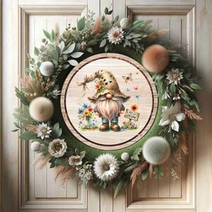 9 Spring Gnome Sign,easter Gnome Sign for Wreath,wreath Sign Png,garden ...