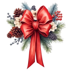 10 Christmas Bows Clipart, Christmas Clipart, Winter Clipart, Holiday ...