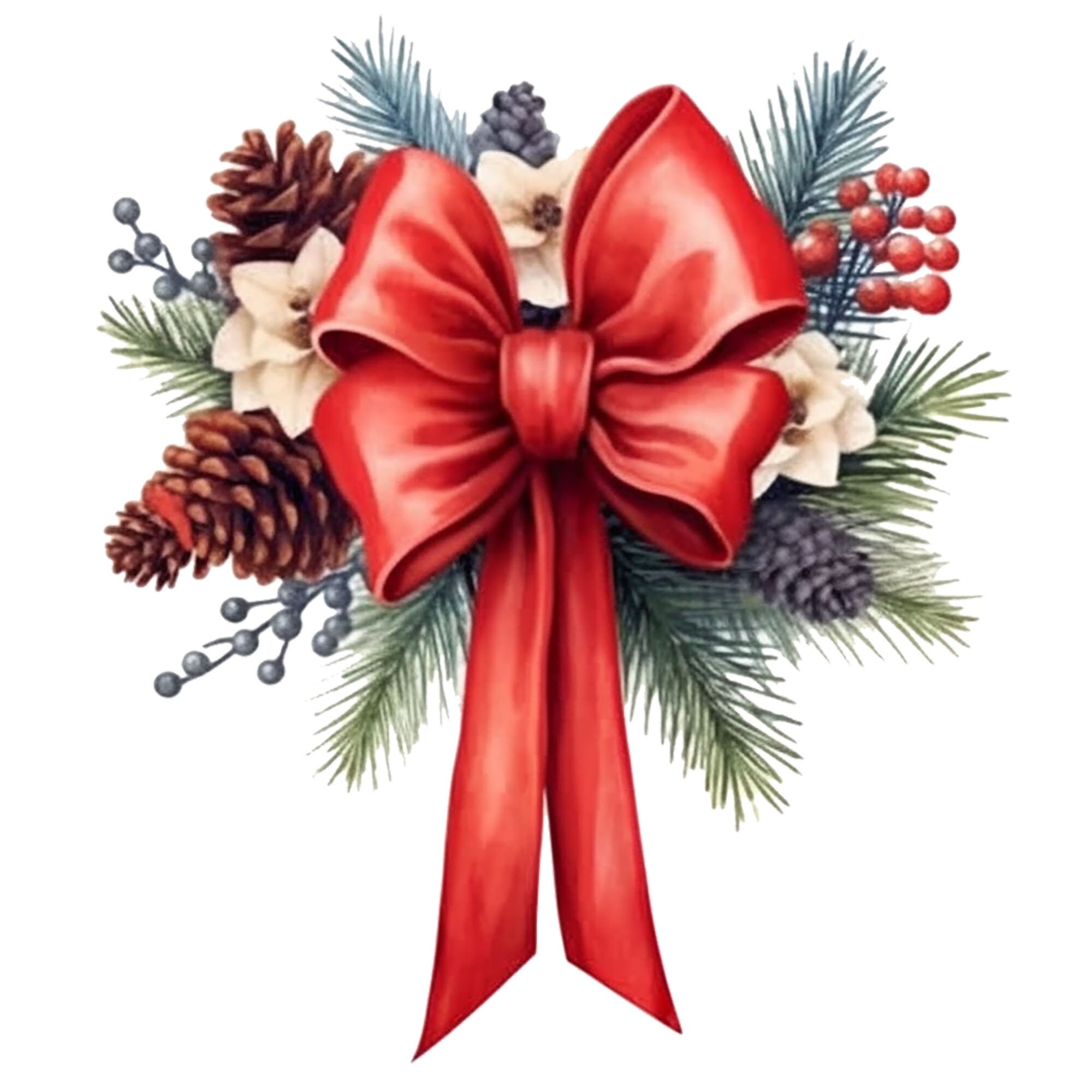 10 Christmas Bows Clipart, Christmas Clipart, Winter Clipart, Holiday ...