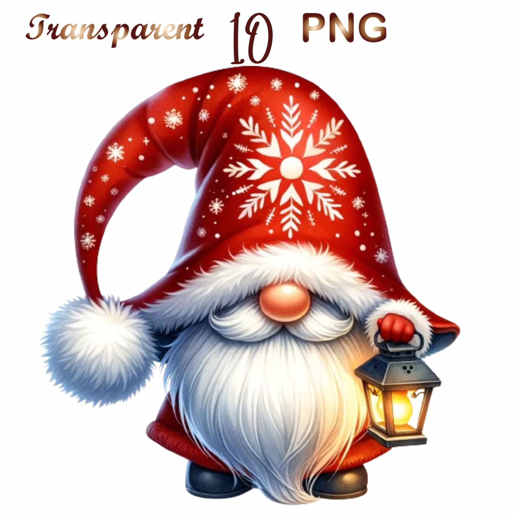 10 PNG, Christmas Gnome Clipart, Winter Clipart, Digital Download, Card ...