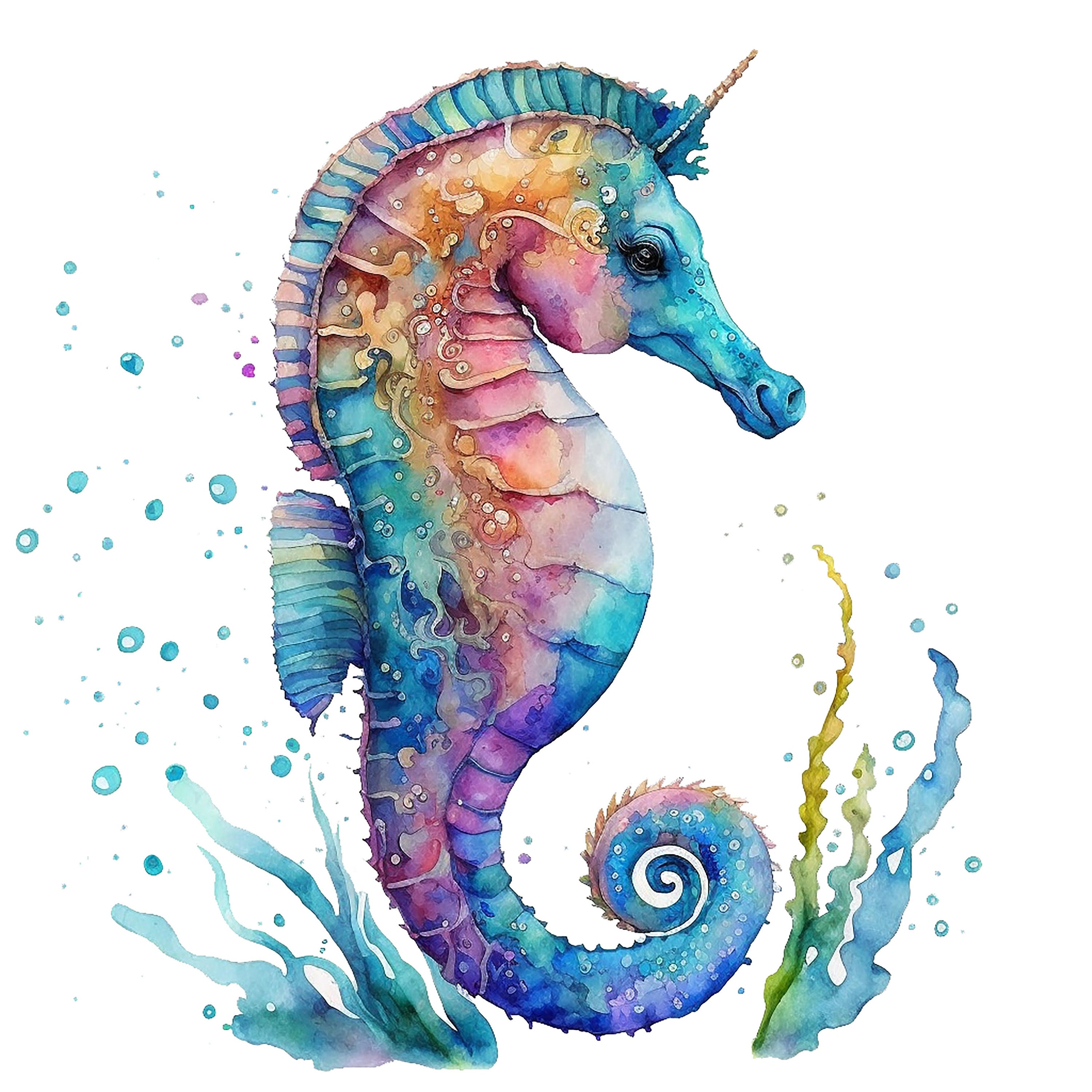 10 Seahorse Clipart, Fish Clipart, Sea Clipart, Jpgs, Commercial Use ...