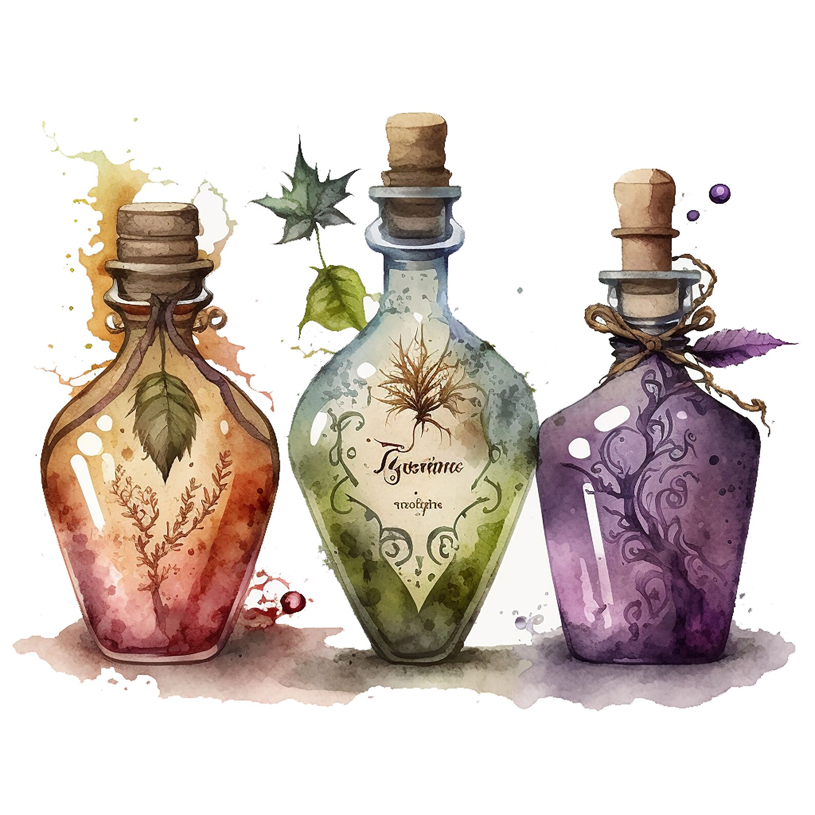 10 Potion Bottles Clipart Jpgs Digital Crafting Paper - Etsy Australia
