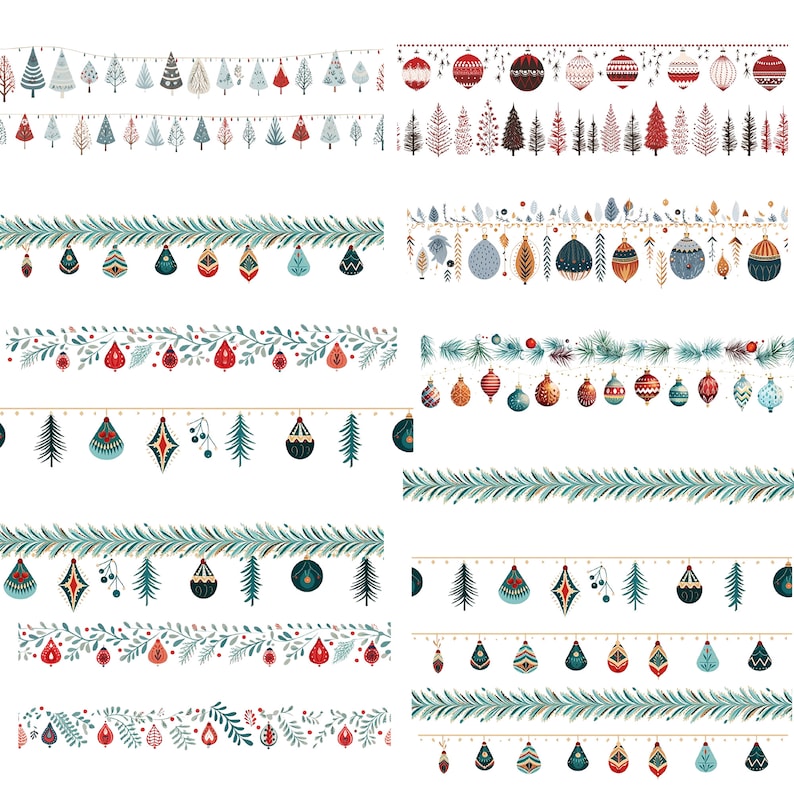 30 Seamless Christmas Garland Png,christmas Border,merry Christmas Png ...