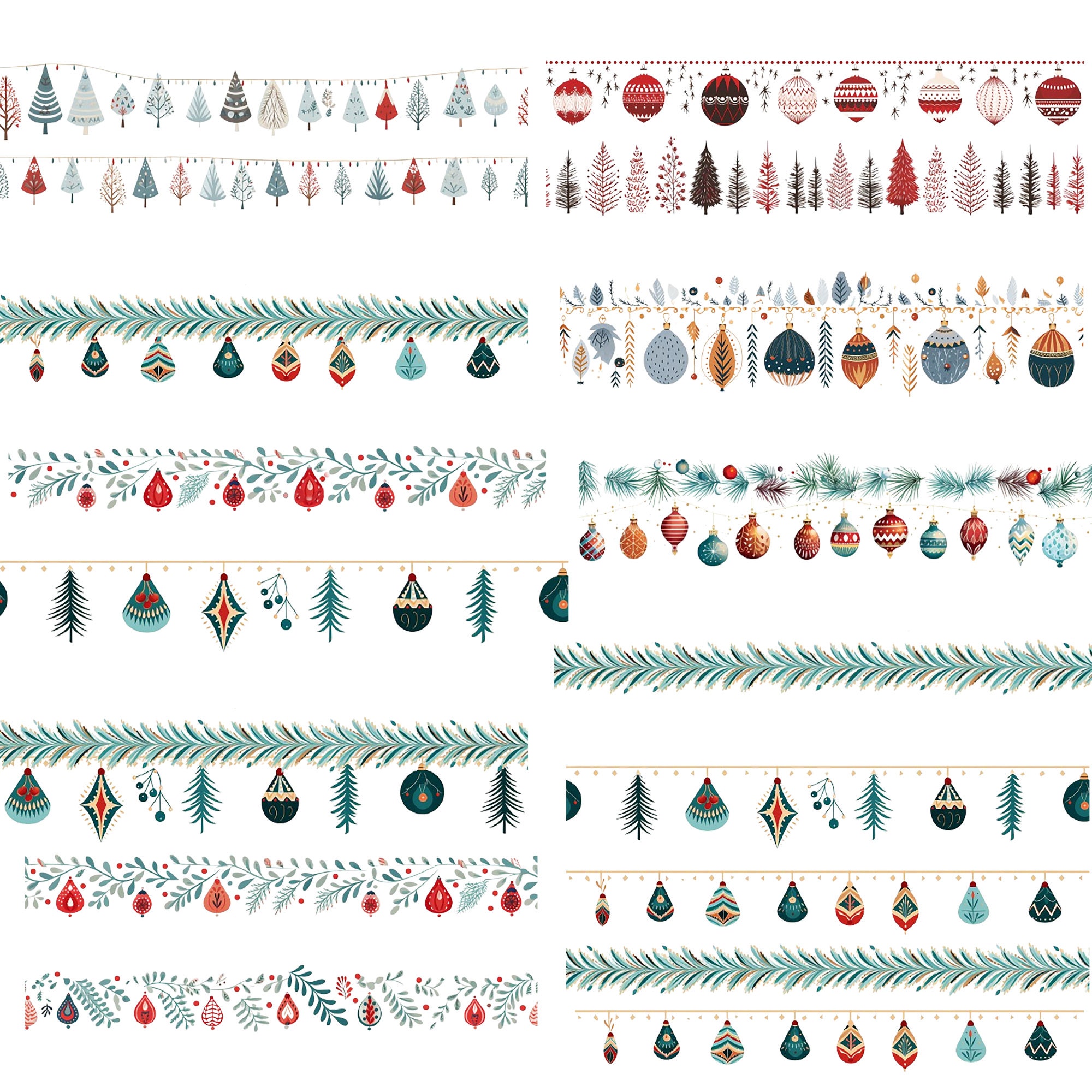 30 Seamless Christmas Garland Png,christmas Border,merry Christmas Png ...
