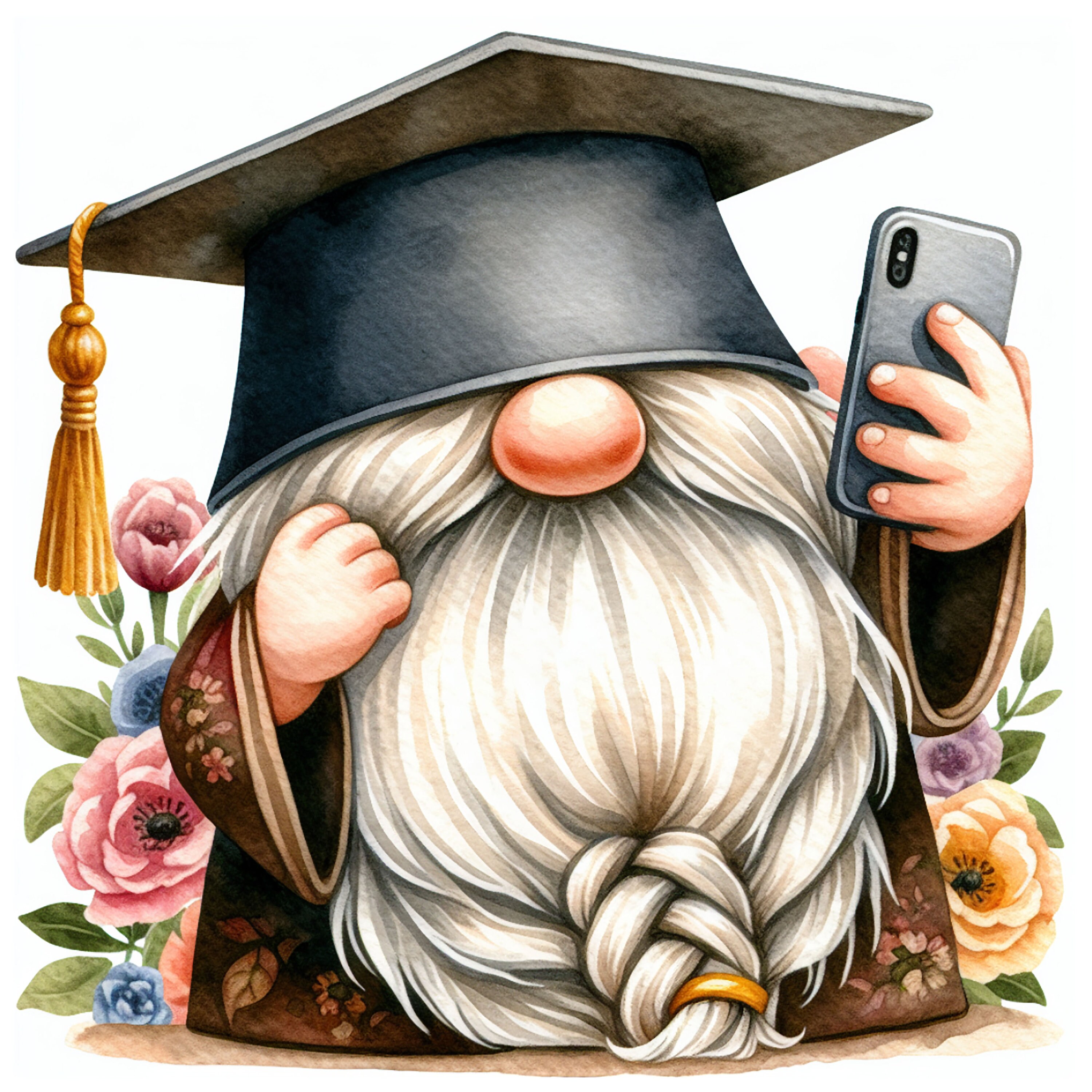 22 JPG, Graduation Gnome Clipart PNG Bundle, Graduation Gnome Clipart ...
