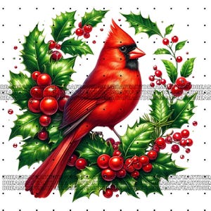 45 PNG Set 2 Christmas Red Cardinal Clipart Bundle, Festive Bird ...