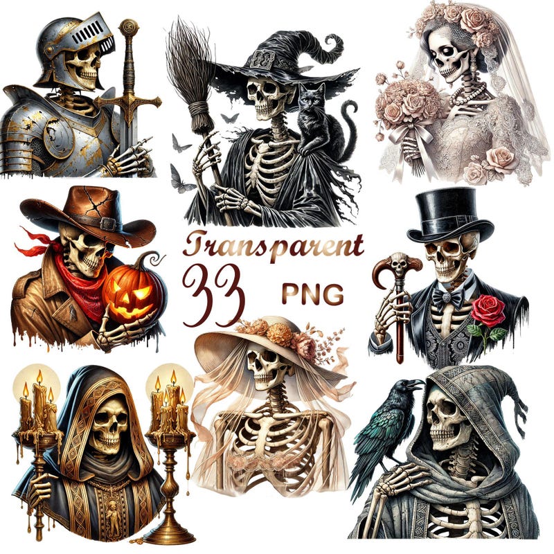 Half Skeleton Clipart - Etsy