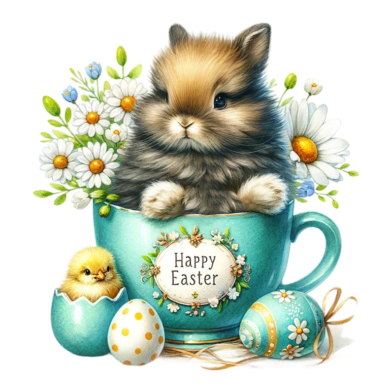 25 PNG Easter Bunny Clipart Bundle, Easter Clipart, Easter Png Graphics ...