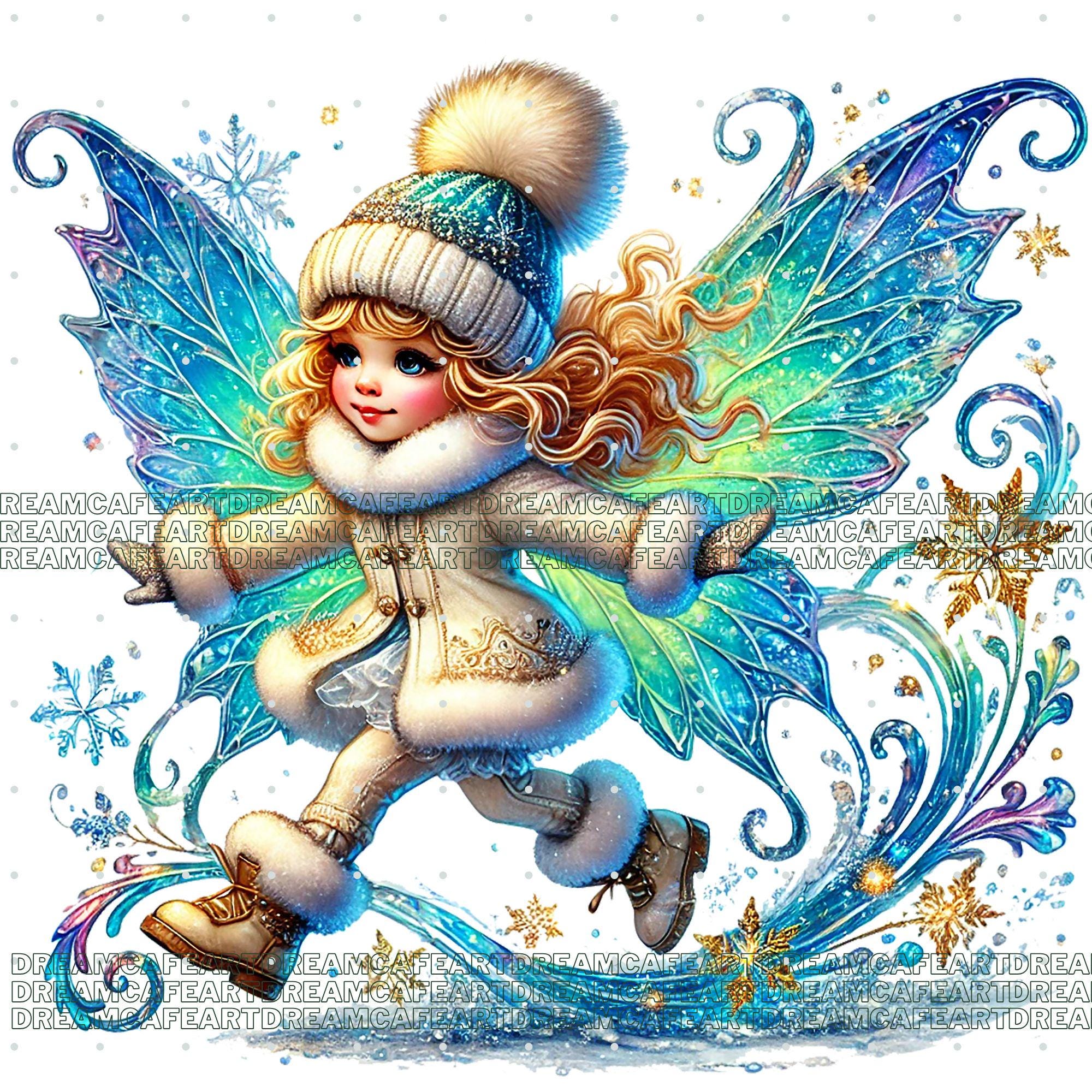 30 PNG Set 1 Winter Fairies Clipart Bundle, Snow Fairy Illustrations ...