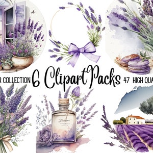 47 Lavender Clipart Bundle Watercolor Lavender Watercolor - Etsy