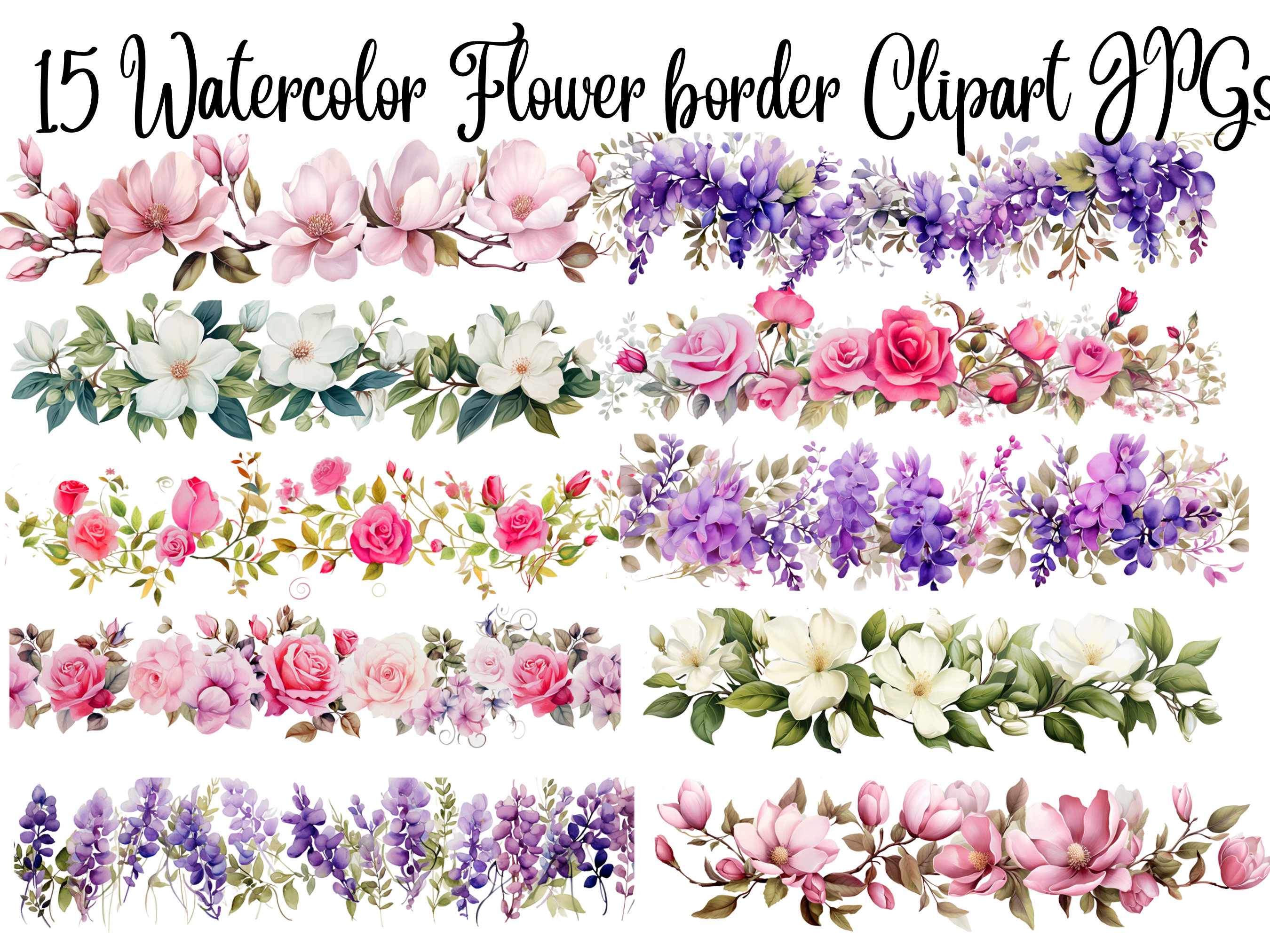 Clip Art Spring Flowers Border