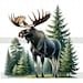 50 PNG Moose Clipart Bundle | Moose Drawing Graphics | Digital Download ...