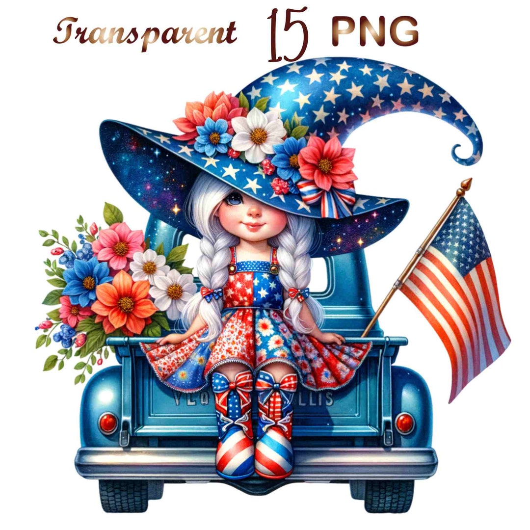 15 PNG, Patriotic Gnome Clipart, 4th of July PNG, Veteran Day ...