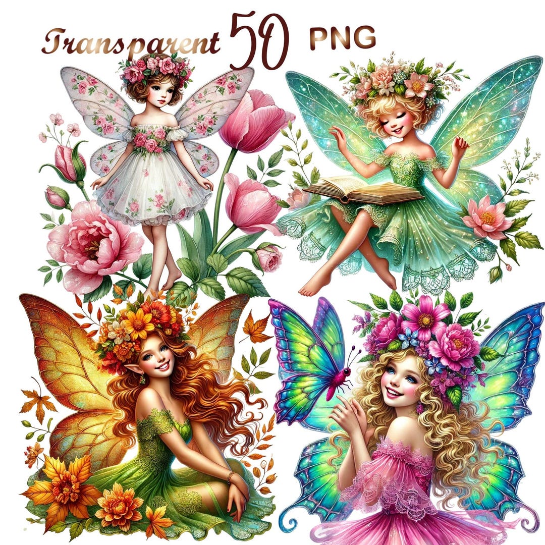 50 PNG Spring Fairies Clipart, Enchanting Spring Fairy Graphics Designs ...