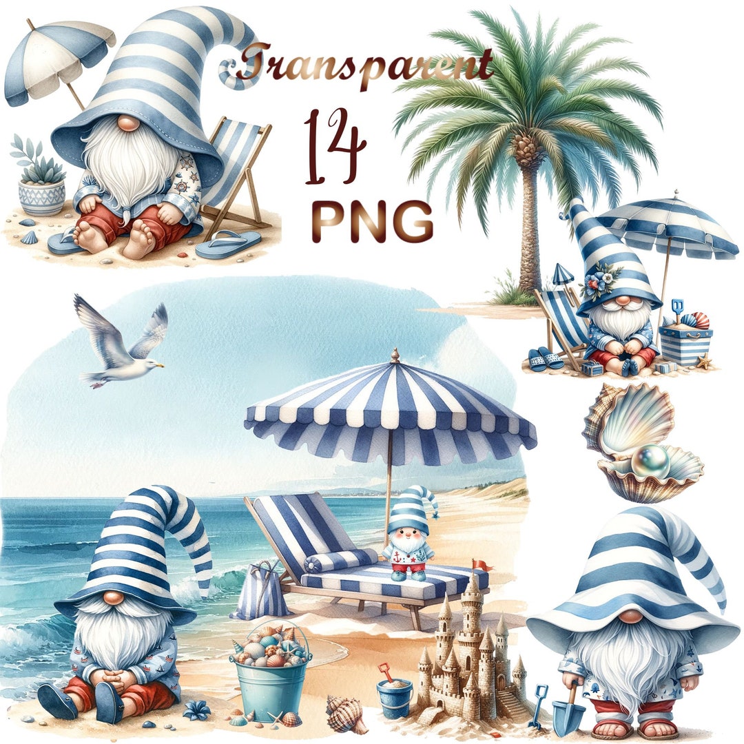 14PNG, Beach Gnomes Bundle, Digital Download, Sublimation, Summer ...