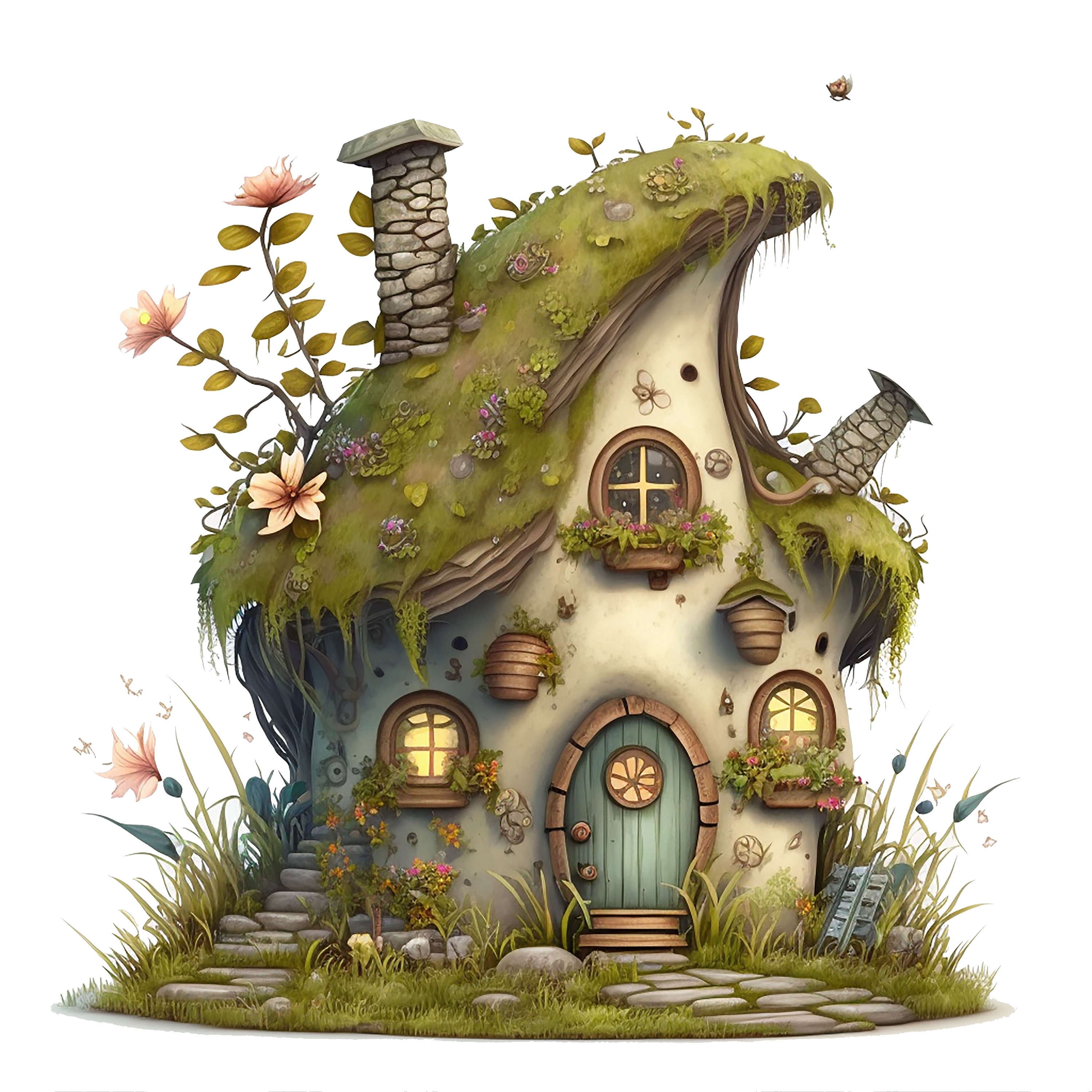 10 Fairy House Clipart Jpgs, Digital Planner, Paper Crafts ...