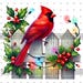 45 PNG Set 2 Christmas Red Cardinal Clipart Bundle, Festive Bird ...