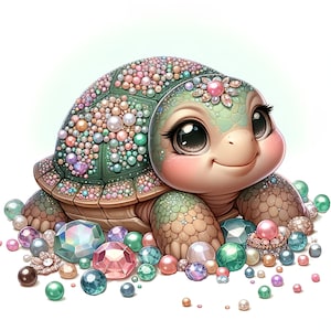 15 JPG Sea Turtle Clipart, Pastel Colors Cute Ocean Animals ...