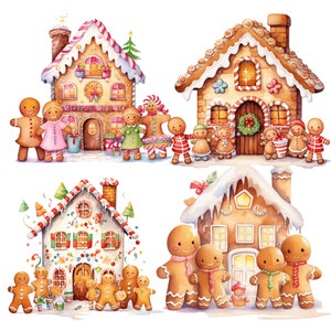 15 Gingerbread Christmas Clipart: Festive Winter PNG (digital Download ...
