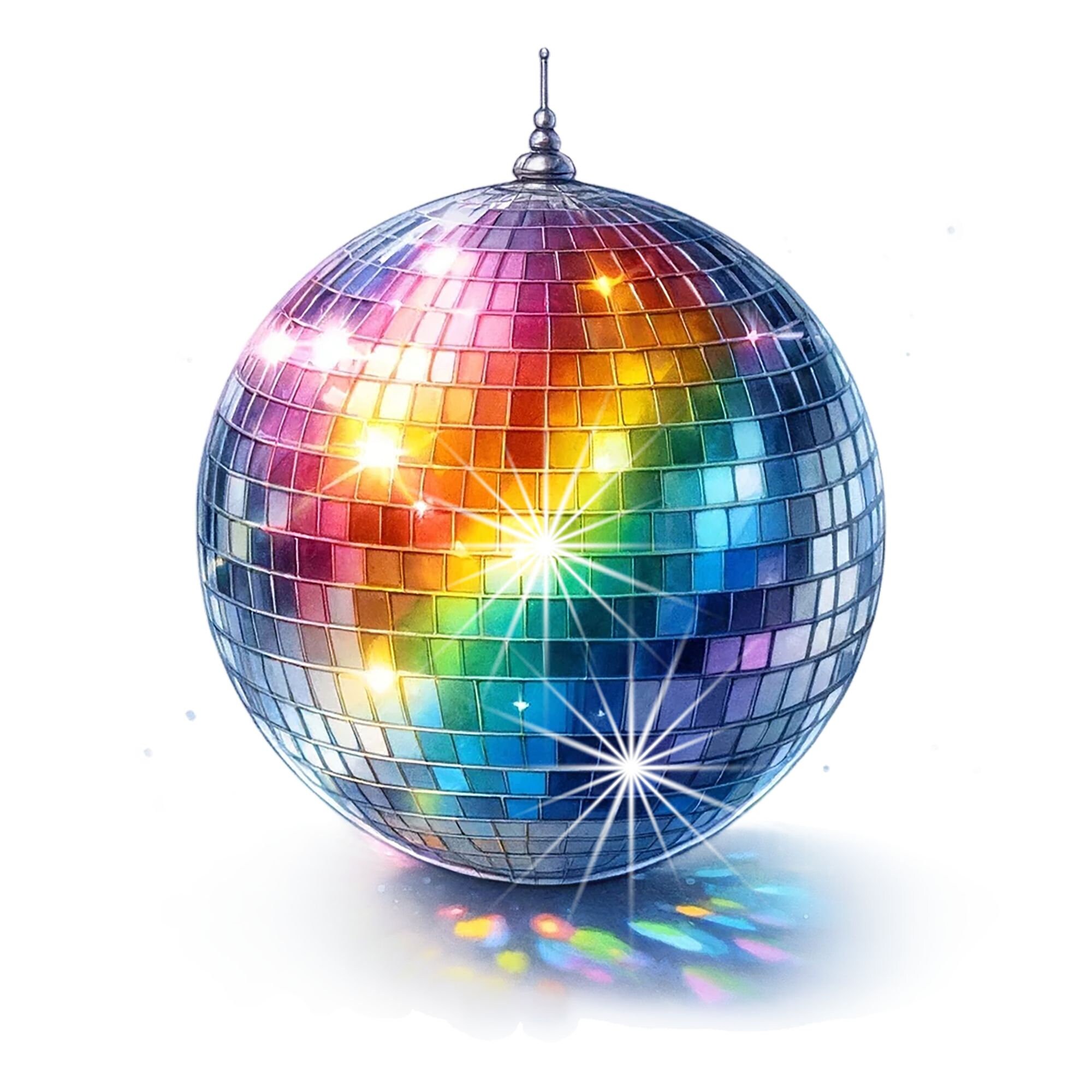 Watercolor Disco Ball Clipart Bundle, Retro Party PNG (digital Download ...