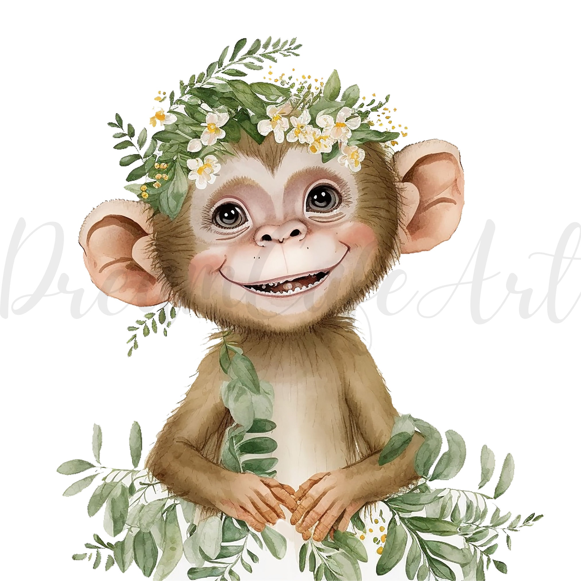9 Safari Baby Animals Watercolor Clipart Jpgs Digital - Etsy UK