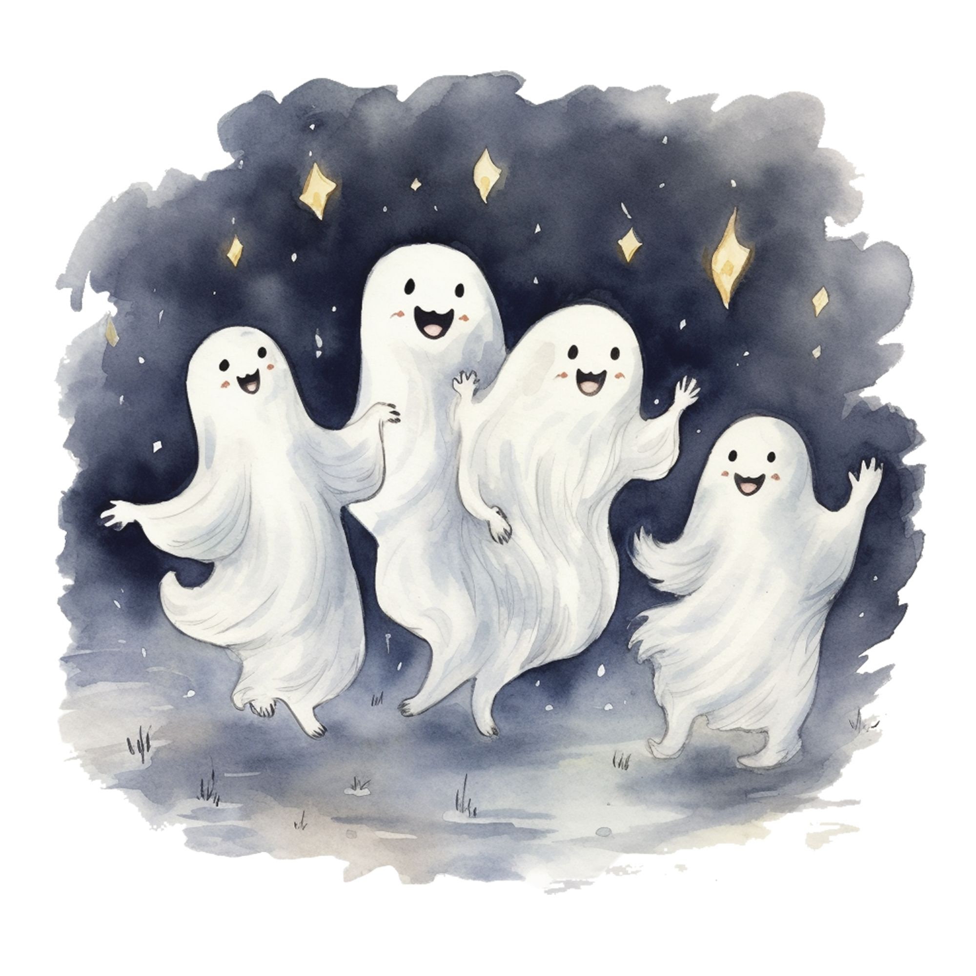 10 Halloween Clipart PNG, Ghost Clipart PNG, Ghost PNG, Commercial Use ...