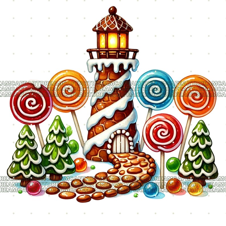 50 PNG Gingerbread Christmas Houses | Whimsical Holiday Cottage Clipart ...