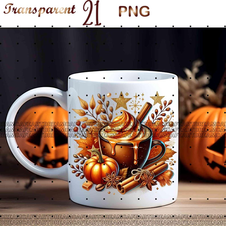 21 Png,autumn Coffee Clipart, Coffee Clipart Png, Fall-themed Art, Cozy ...