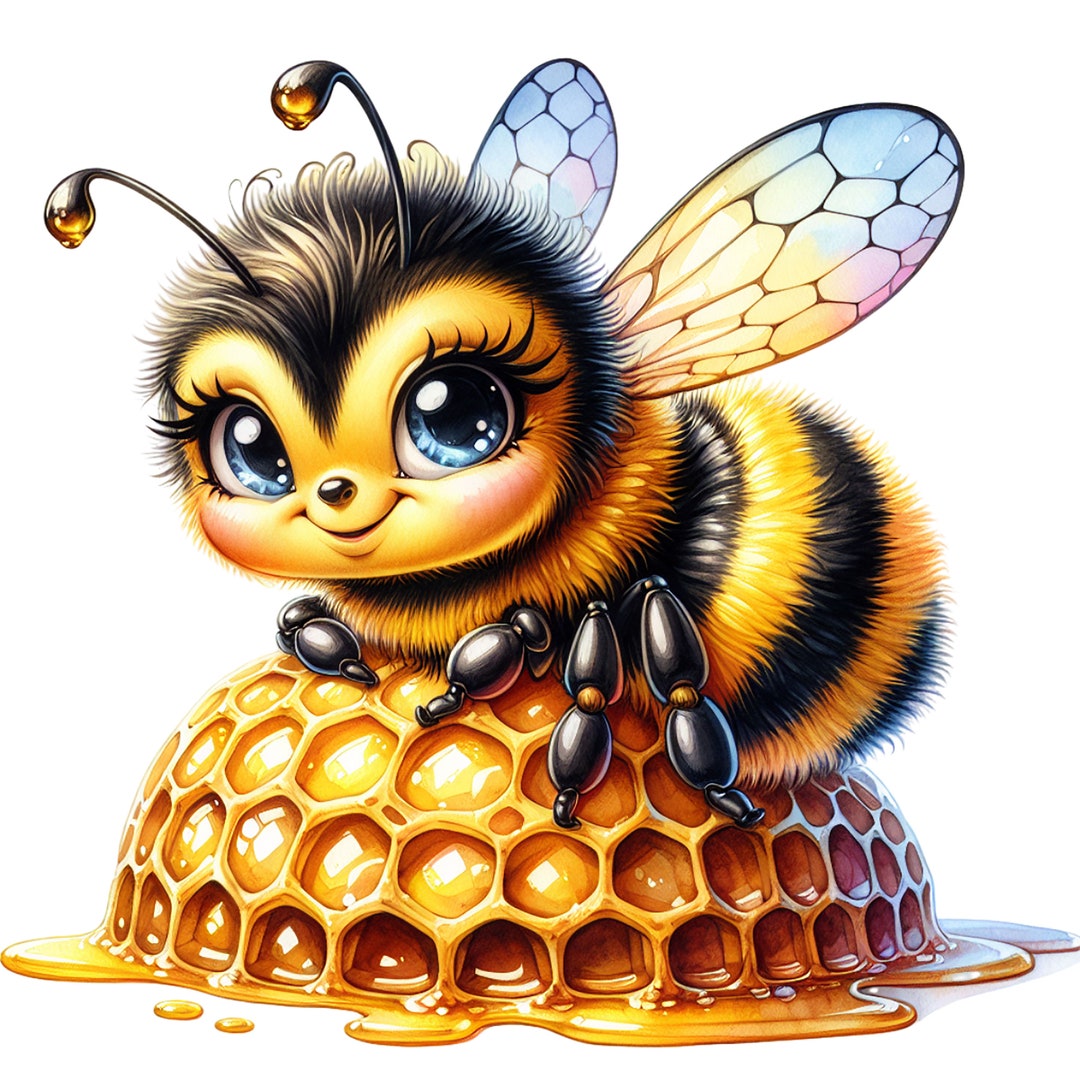 40 PNG Sweet Bees Clipart Bundle, Cute Bees Clipart Bundle, Cute Bees ...