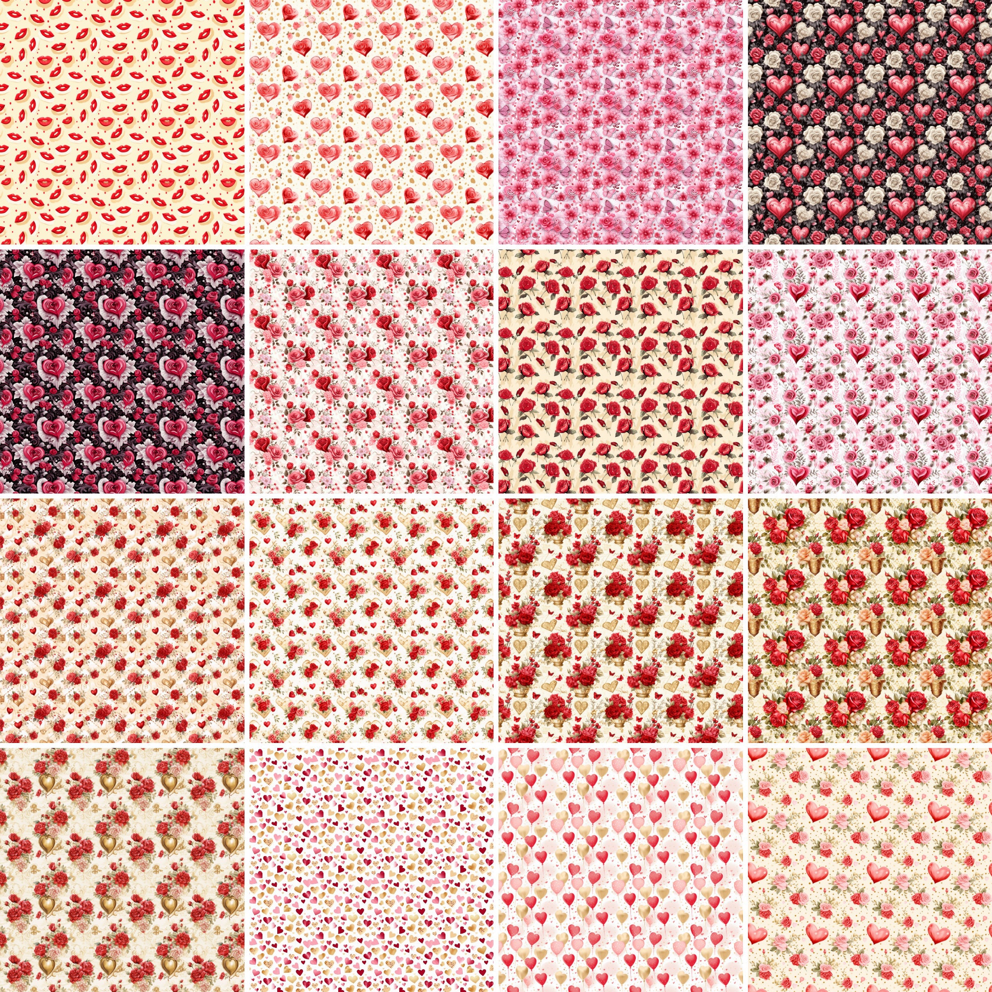 Seamless Valentine Digital Paper,valentine Digital Papers,valentines ...