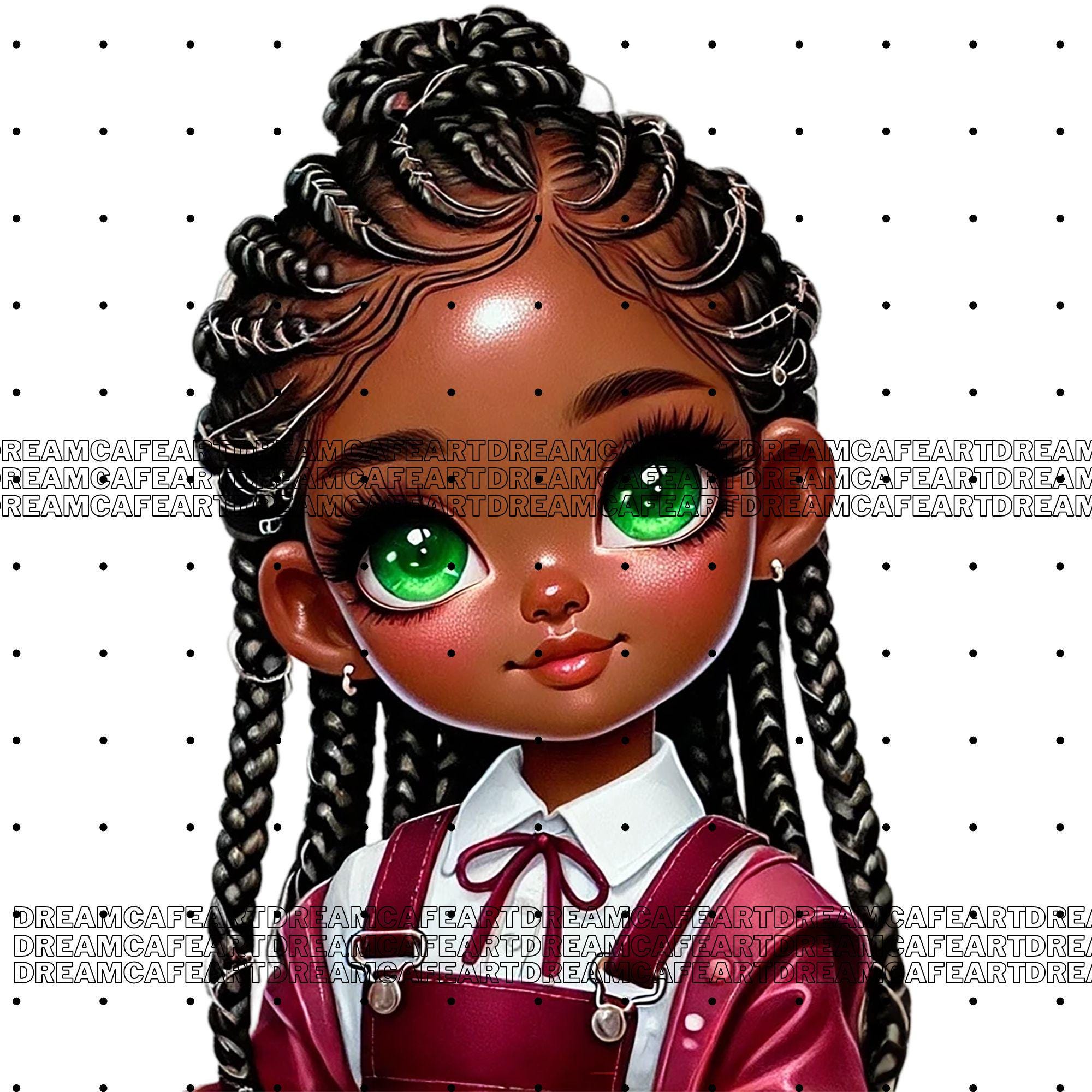 35 PNG, Black School Girls Clipart Bundle,set 1,black Cute Educational ...