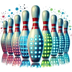 32 PNG Set 1 Sport Bowling Clipart Bundle, Bowling Clipart,watercolor ...