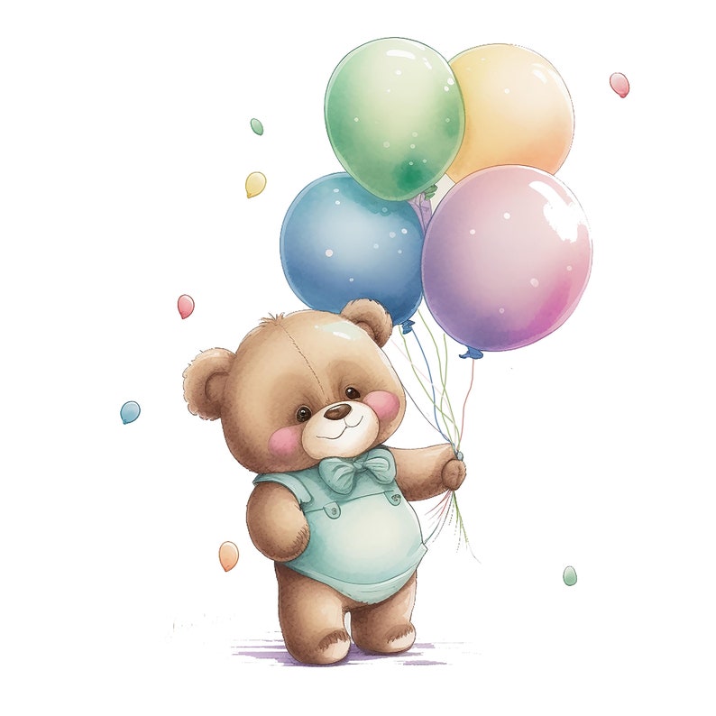 5 Teddy Bear Clipart PNG Jpgs High Quality Digital Planner - Etsy